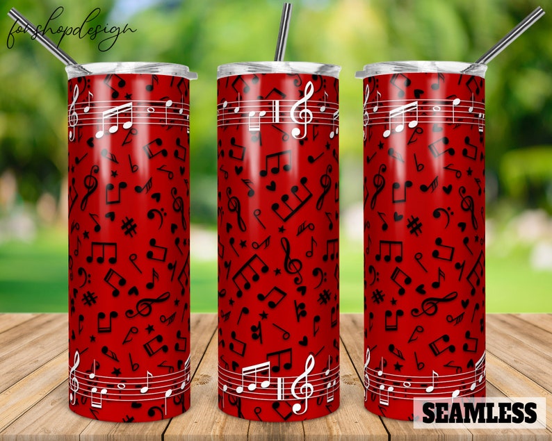 Music Notes Melody Seamless Tumbler 20 Oz Tumbler Skinny | Etsy