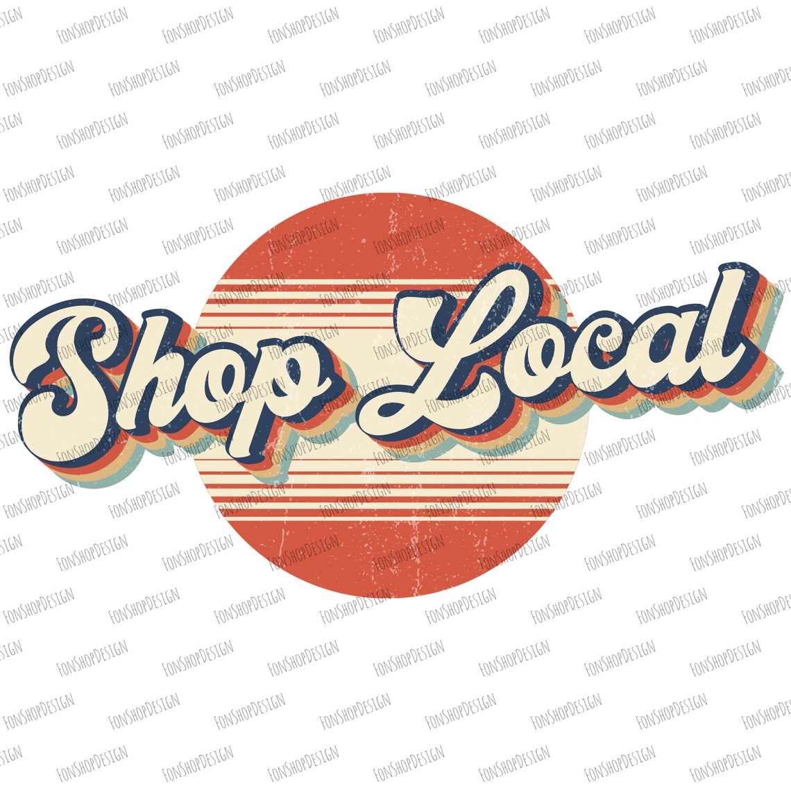 Retro Shop Local Vintage Sublimation Png Shop Local Png - Etsy