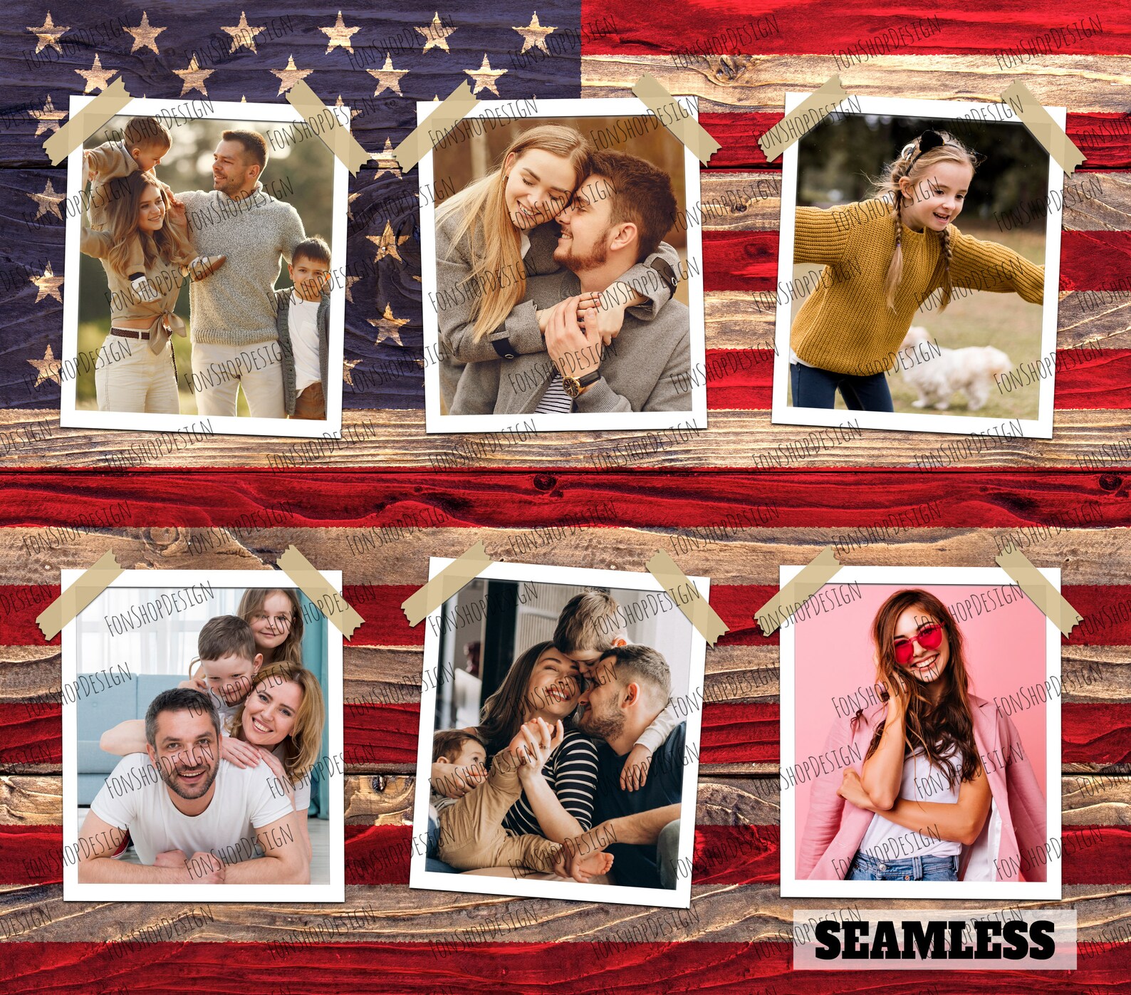 American Usa Wood Flag Photo Frame 20oz Skinny Tapered & | Etsy