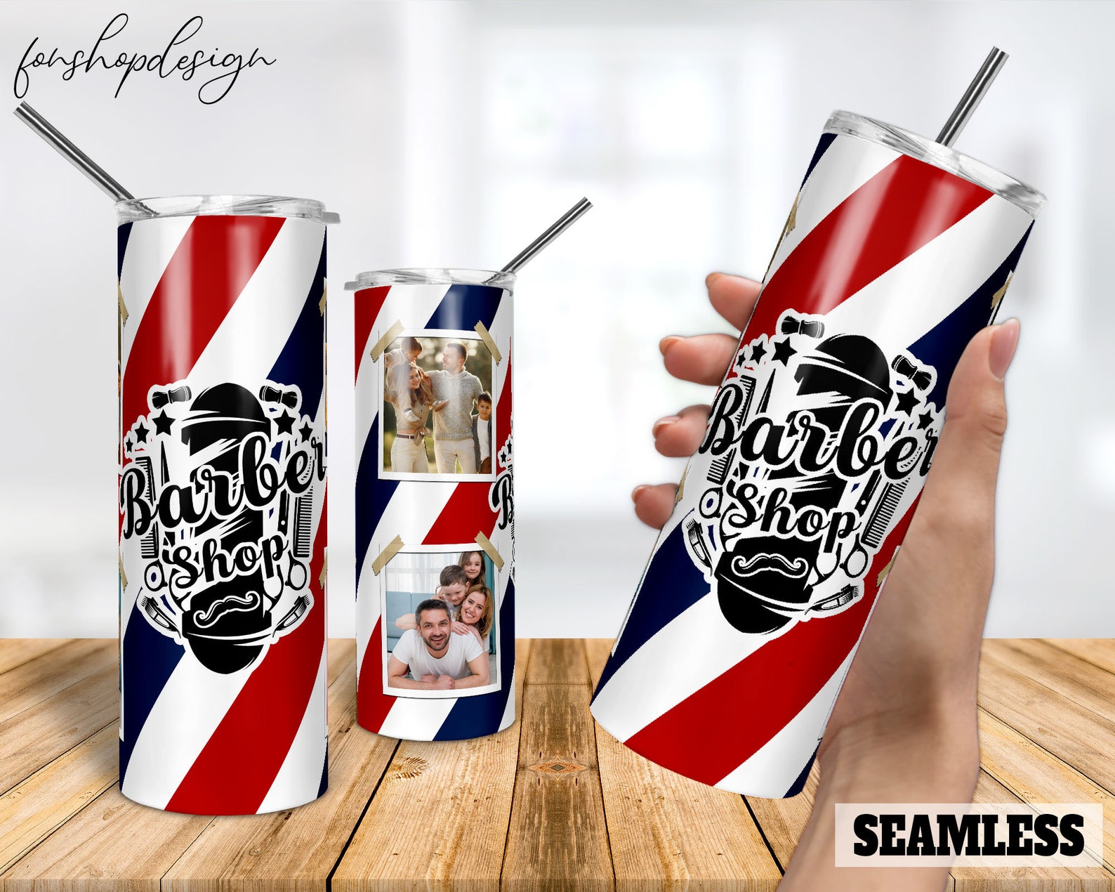 Barber Shop Photo Frame 20oz Skinny Tapered & Straight Tumbler ...