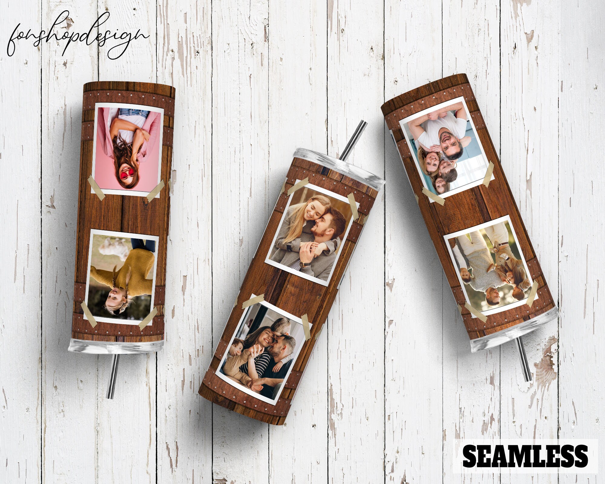 Whiskey Barrel Photo Collage Frame 20oz Skinny Tapered & - Etsy