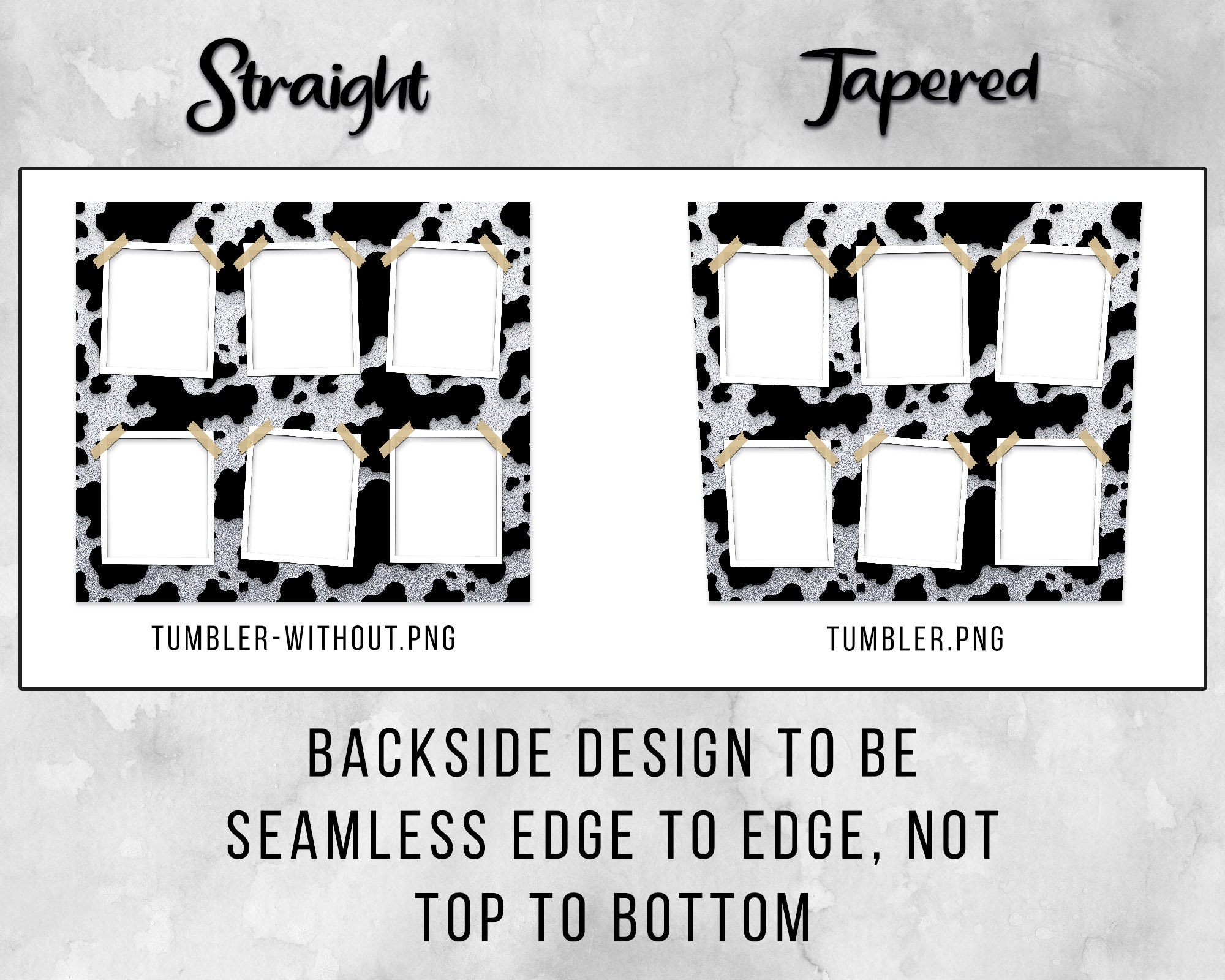 Cow Print Photo Frame 20oz Skinny Tapered & Straight Tumbler - Etsy