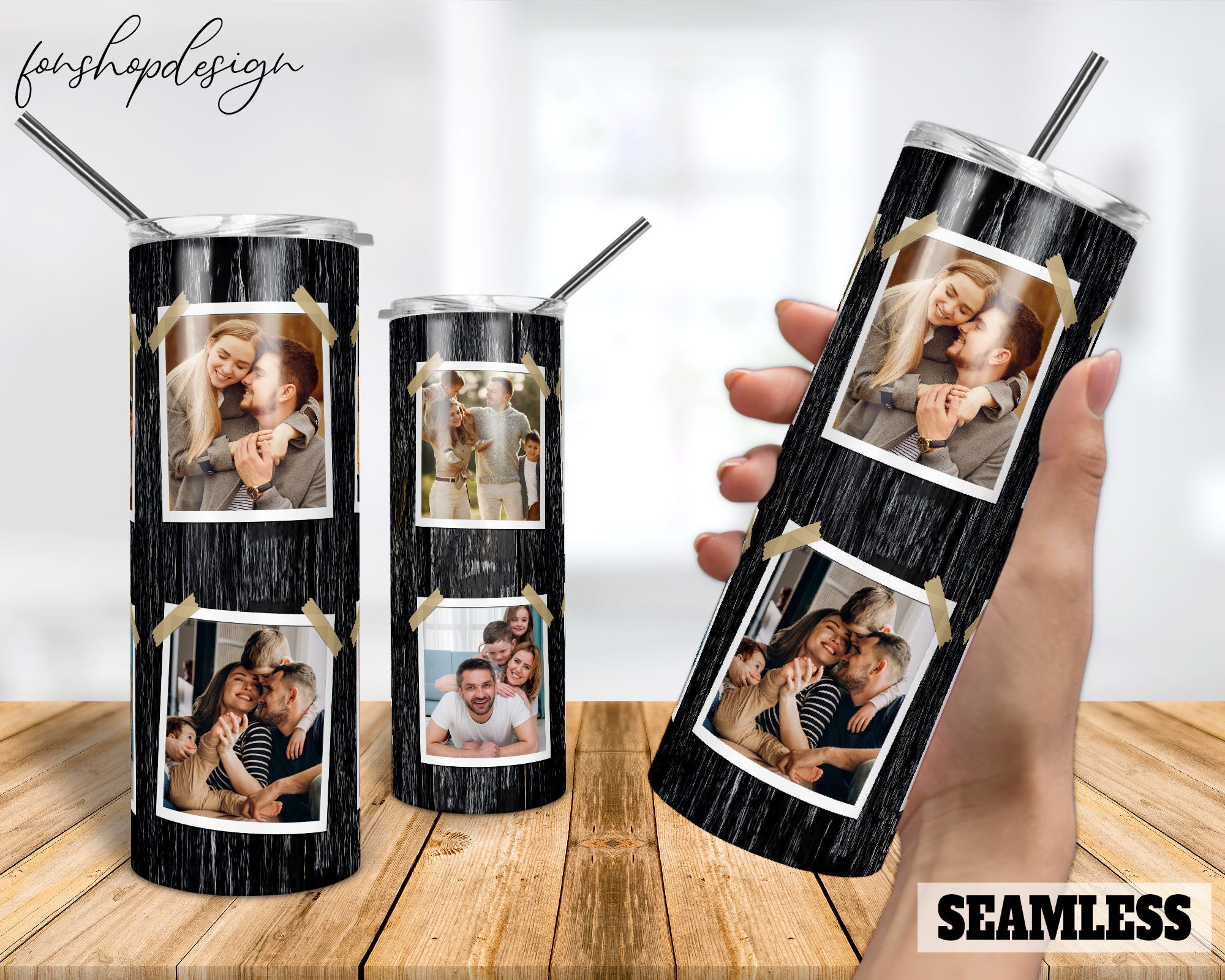 Wood Seamless Photo Collage Frame 20oz Skinny Tapered Straight - Etsy