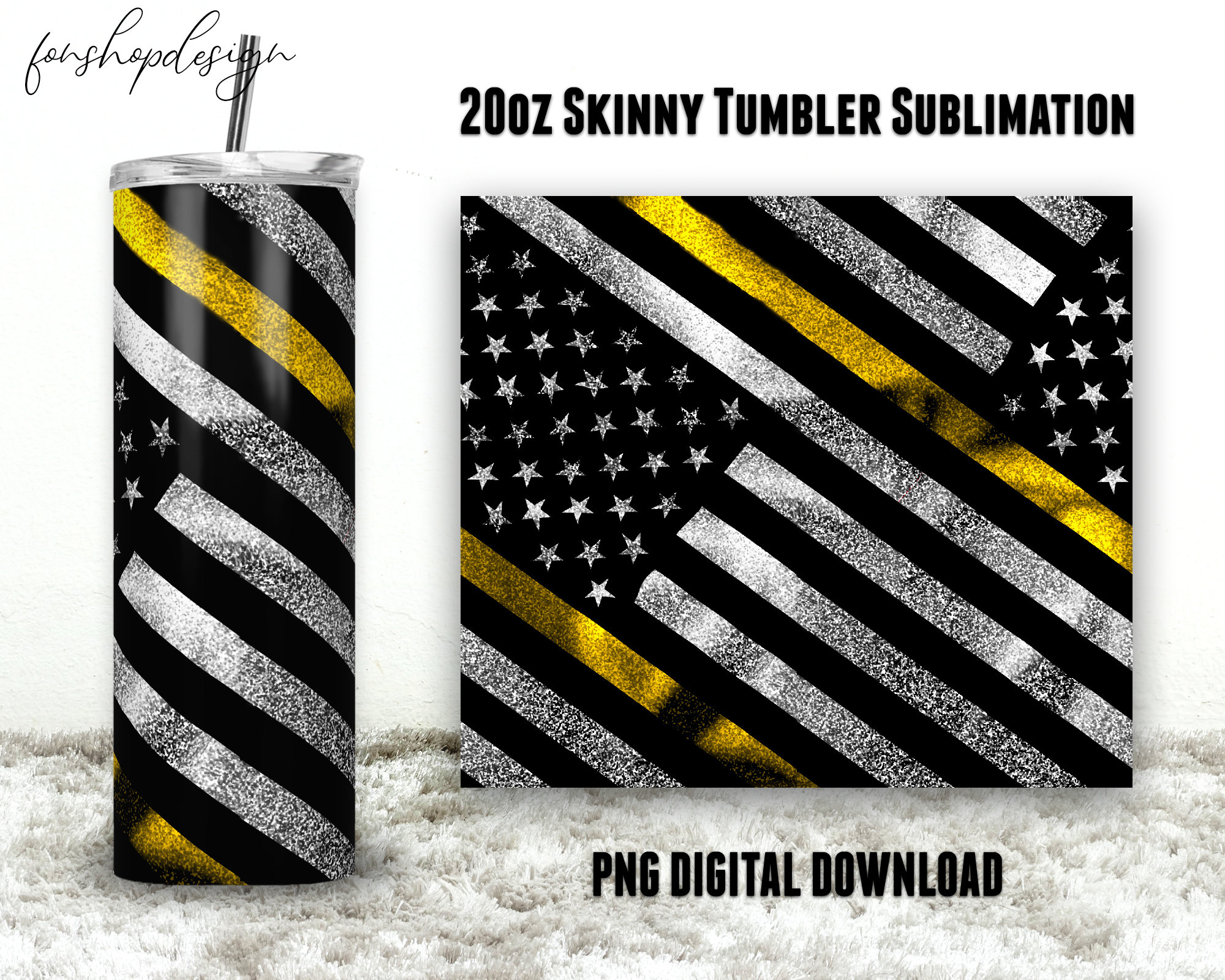 Dispatcher Sublimation, Thin Yellow Line Tumbler, 20 Oz Tumbler, Skinny ...