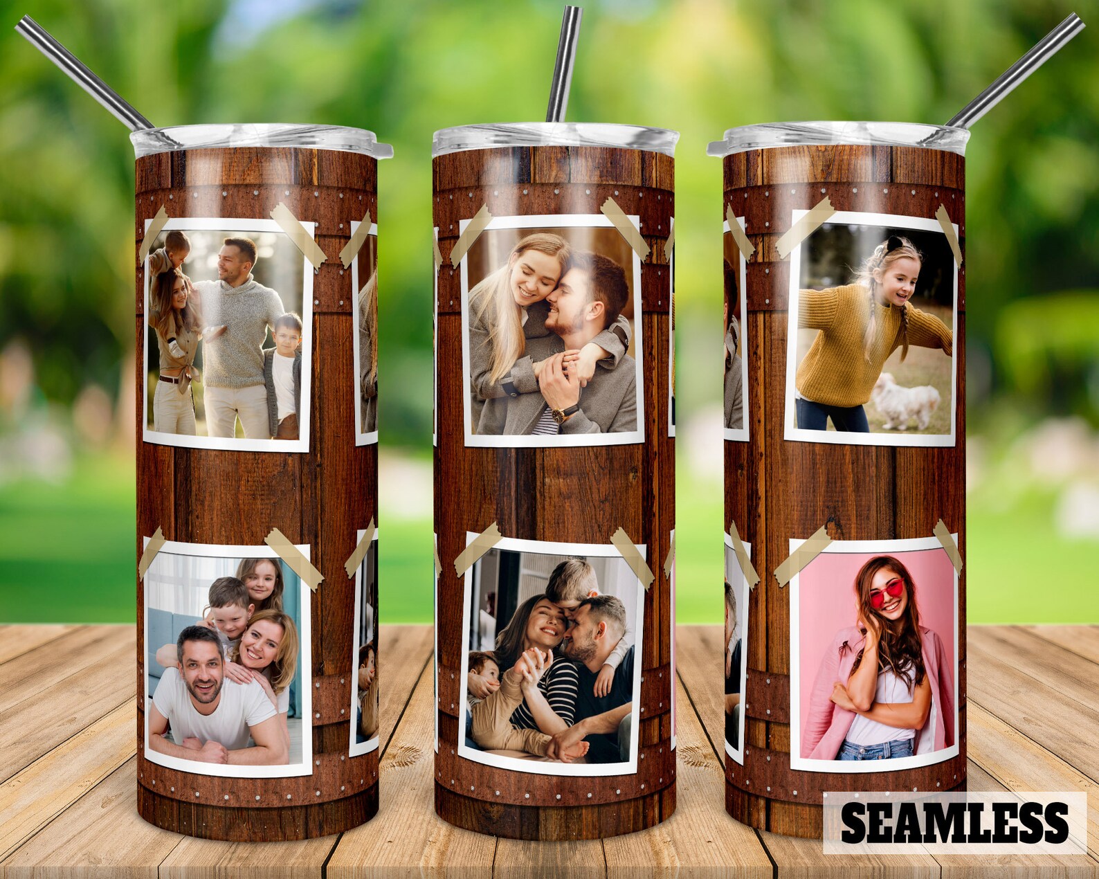 Whiskey Barrel Photo Collage Frame 20oz Skinny Tapered & - Etsy