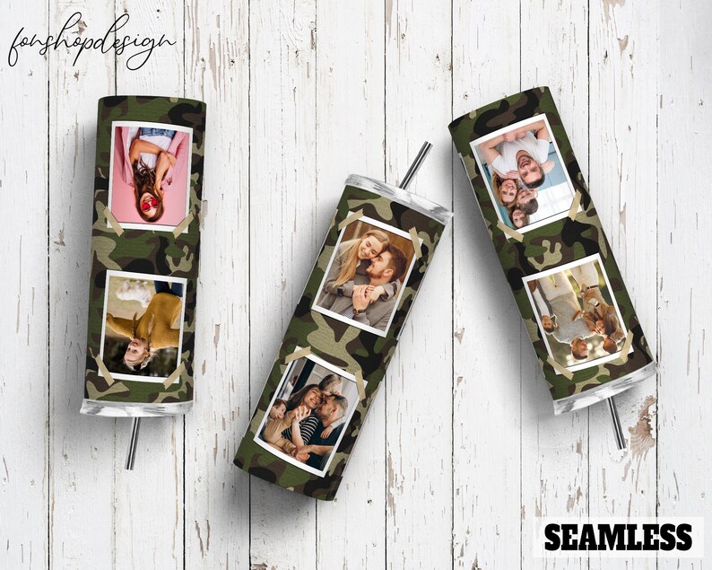 Camouflage Camo Photo Frame 20oz Skinny Tapered & Straight - Etsy