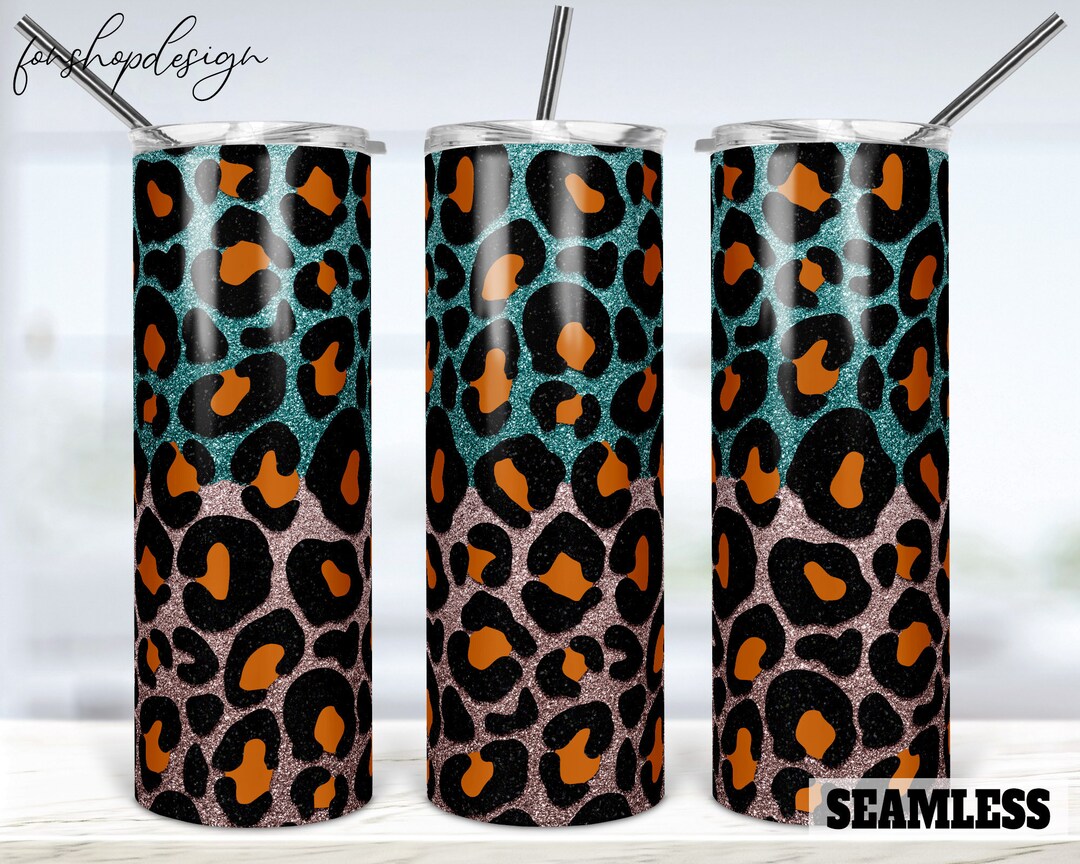 Turquoise Rose Gold Glitter Seamless 20oz Skinny Tapered & Straight ...