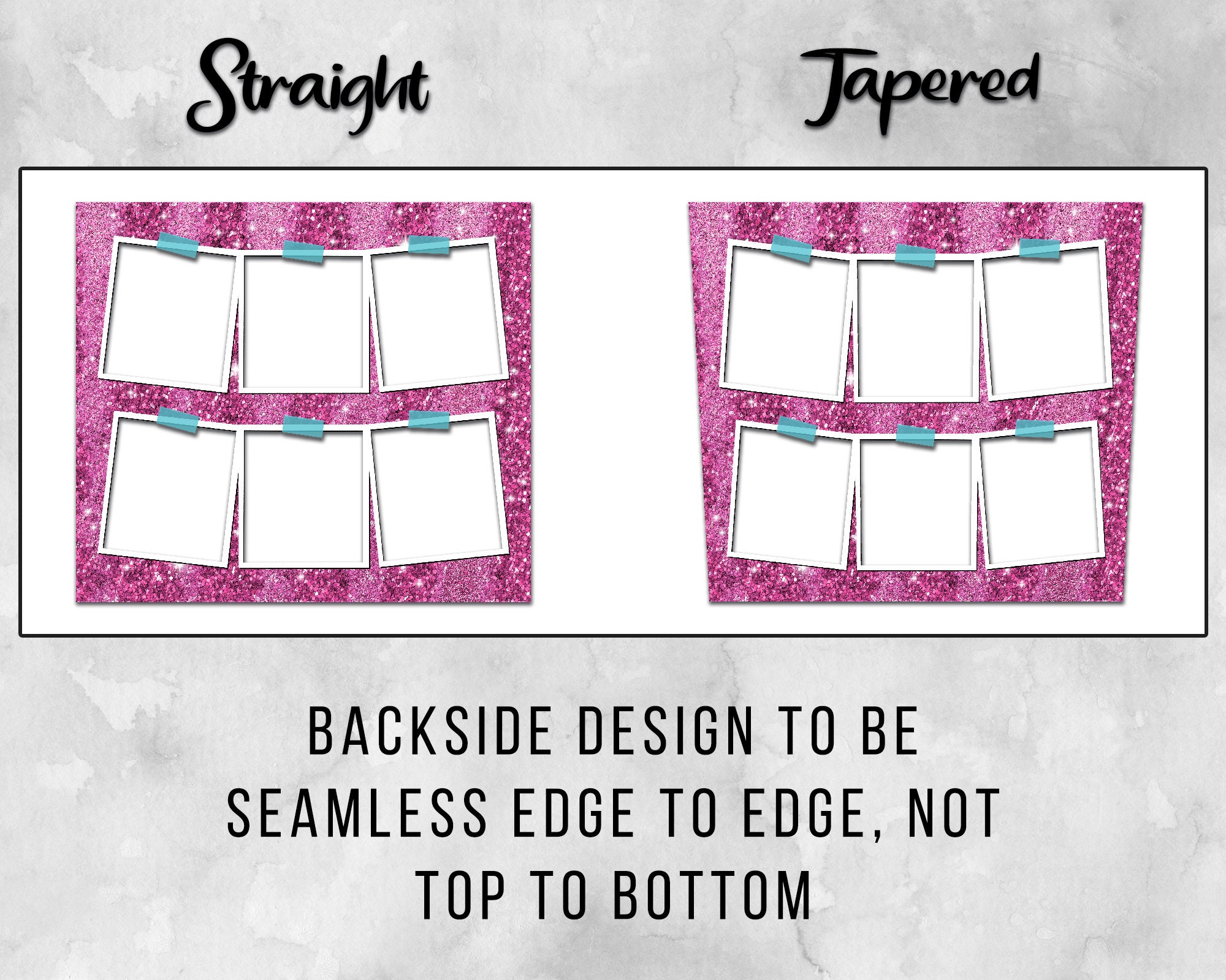 Pink Glitter Photo Frame 20oz Skinny Tapered and Straight | Etsy