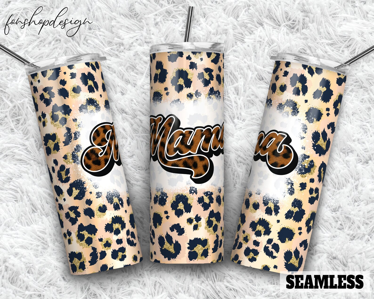 Mama Cheetah Leopard Color Rainbow 20oz Skinny Tapered and - Etsy