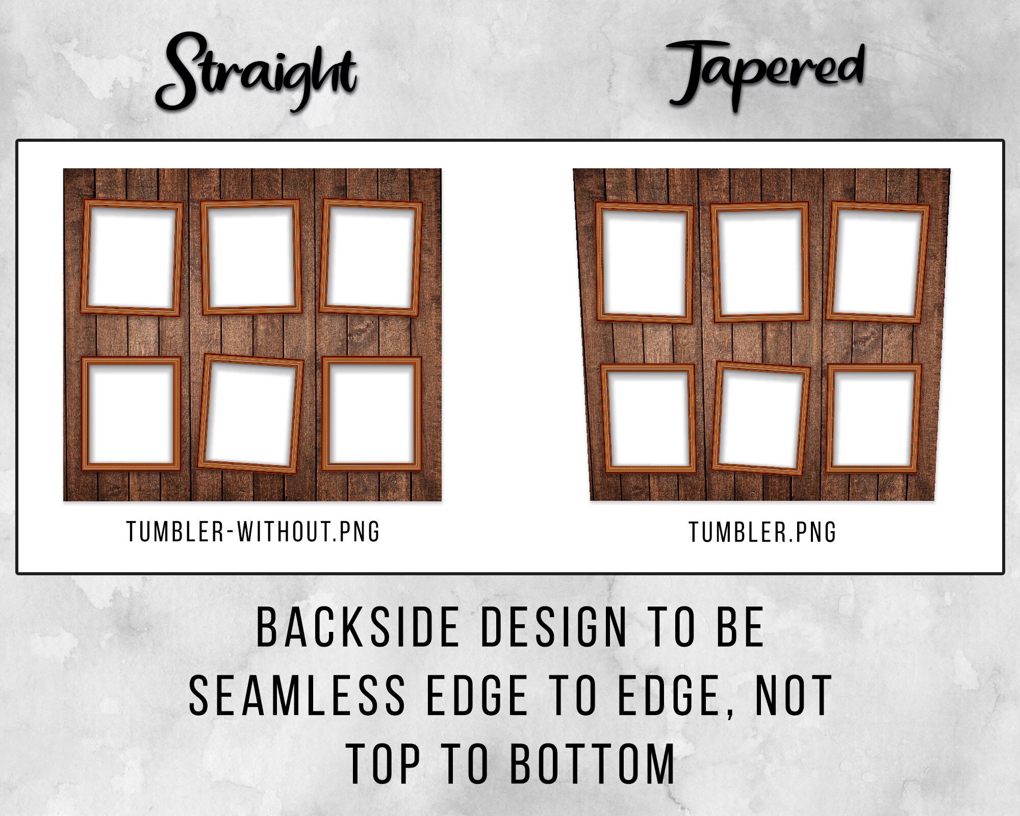 Wood Grain Photo Frame 20oz Skinny Tapered & Straight Tumbler - Etsy