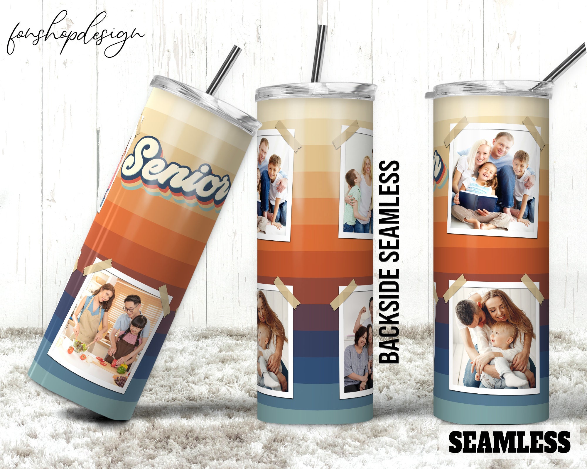 Retro Vintage Senior Photo Frame 20oz Skinny Tapered & - Etsy