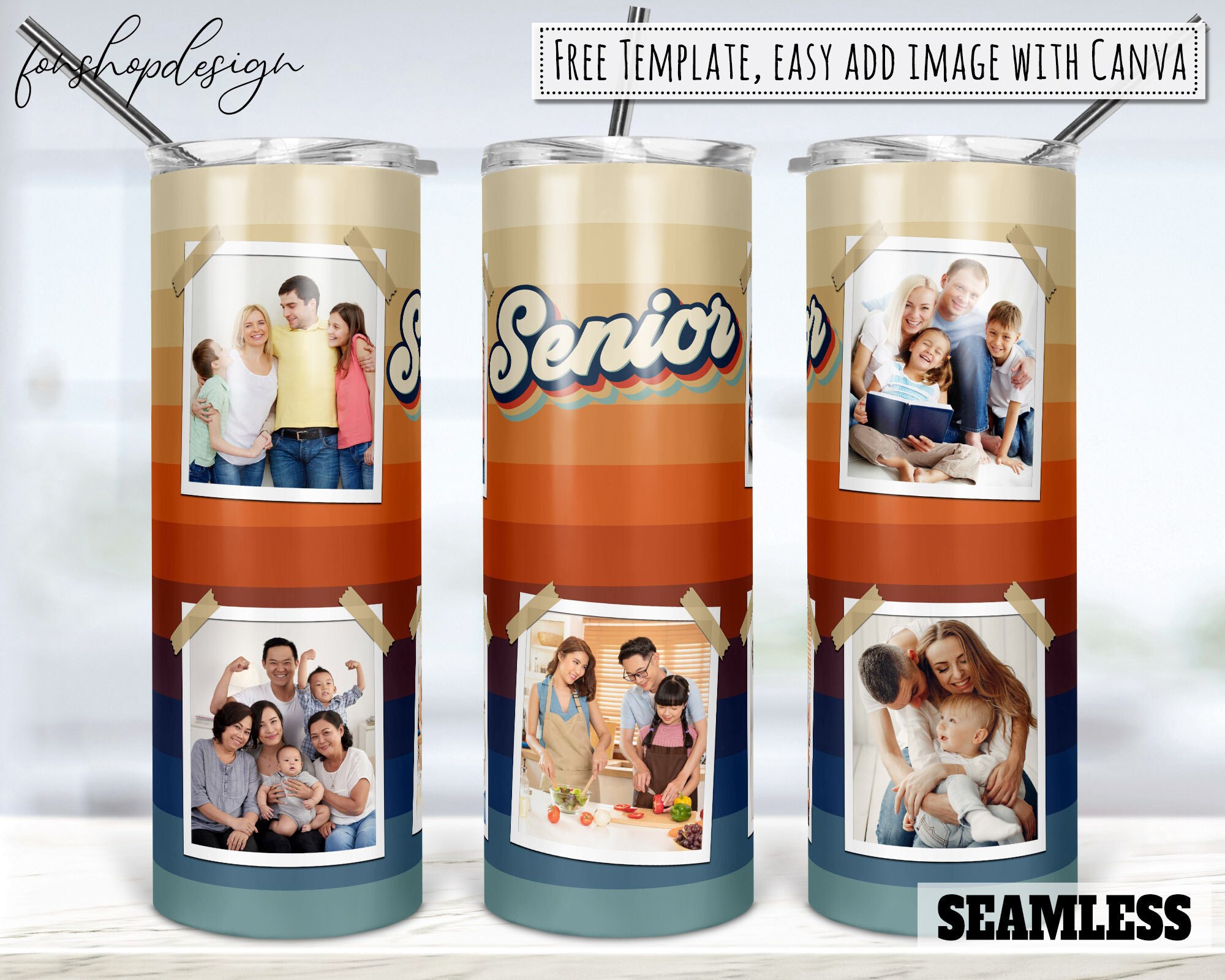 Retro Vintage Senior Photo Frame 20oz Skinny Tapered & - Etsy