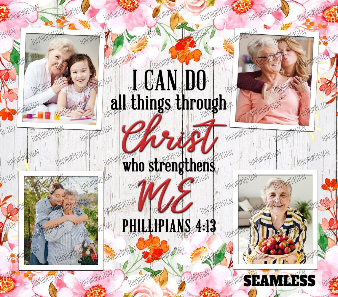 Christian Bible Verse Picture Photo Frame Tumbler 20 Oz | Etsy