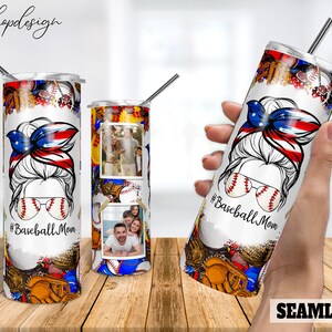 Baseball Mom Photo Frame 20oz Skinny Tapered & Straight - Etsy