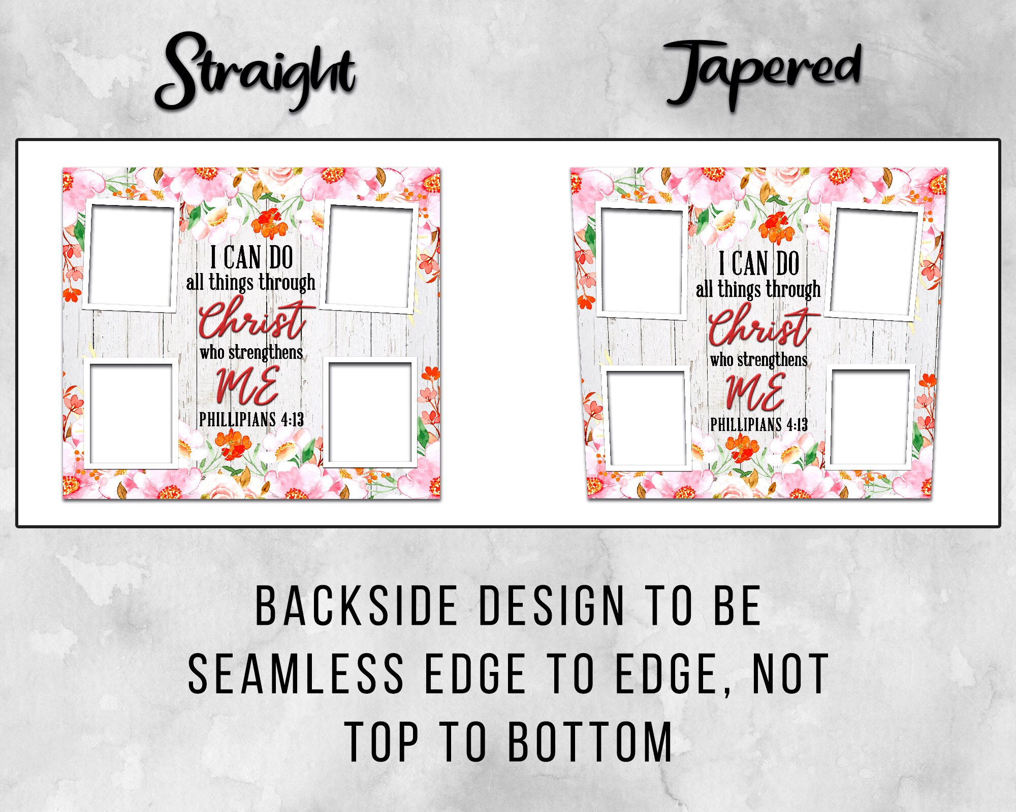 Christian Bible Verse Picture Photo Frame Tumbler 20 Oz | Etsy