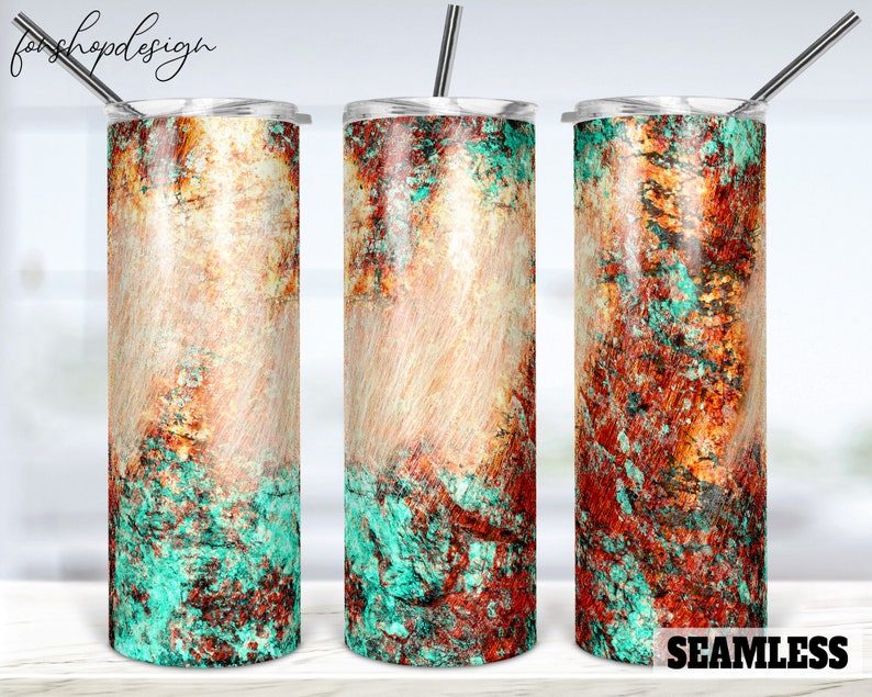 Cowhide Turquoise Rust Seamless 20oz Skinny Tapered & Straight - Etsy