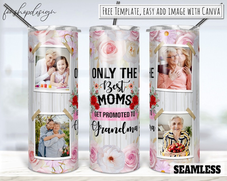 Best Grandma Photo Frame 20oz Skinny Tapered & Straight - Etsy