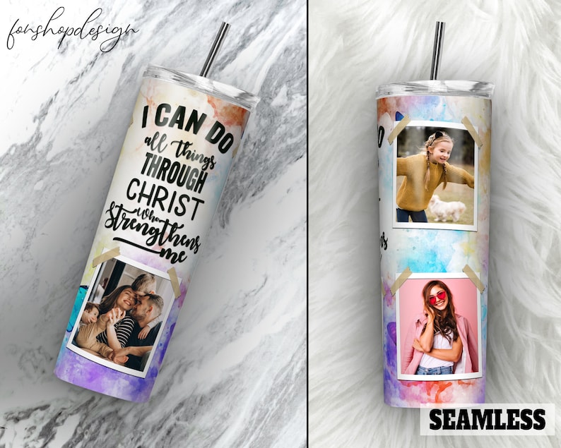 Christian Bible Verse Photo Frame Tumbler Design (digital Download) - Etsy