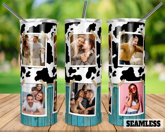 Cow Wood Print Farm Animals Photo Frame 20oz Skinny Tapered & | Etsy