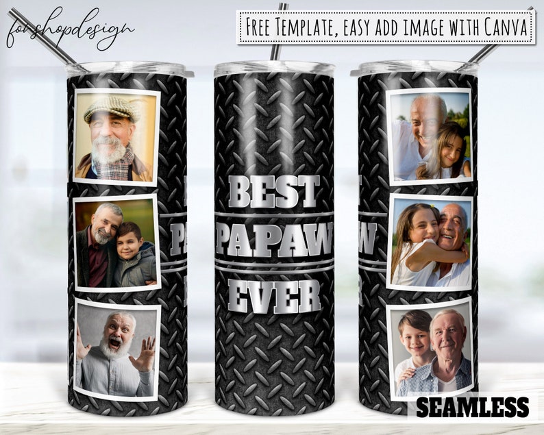 Best Papaw Ever Tumbler Picture Photo Frame 20oz Tumbler - Etsy