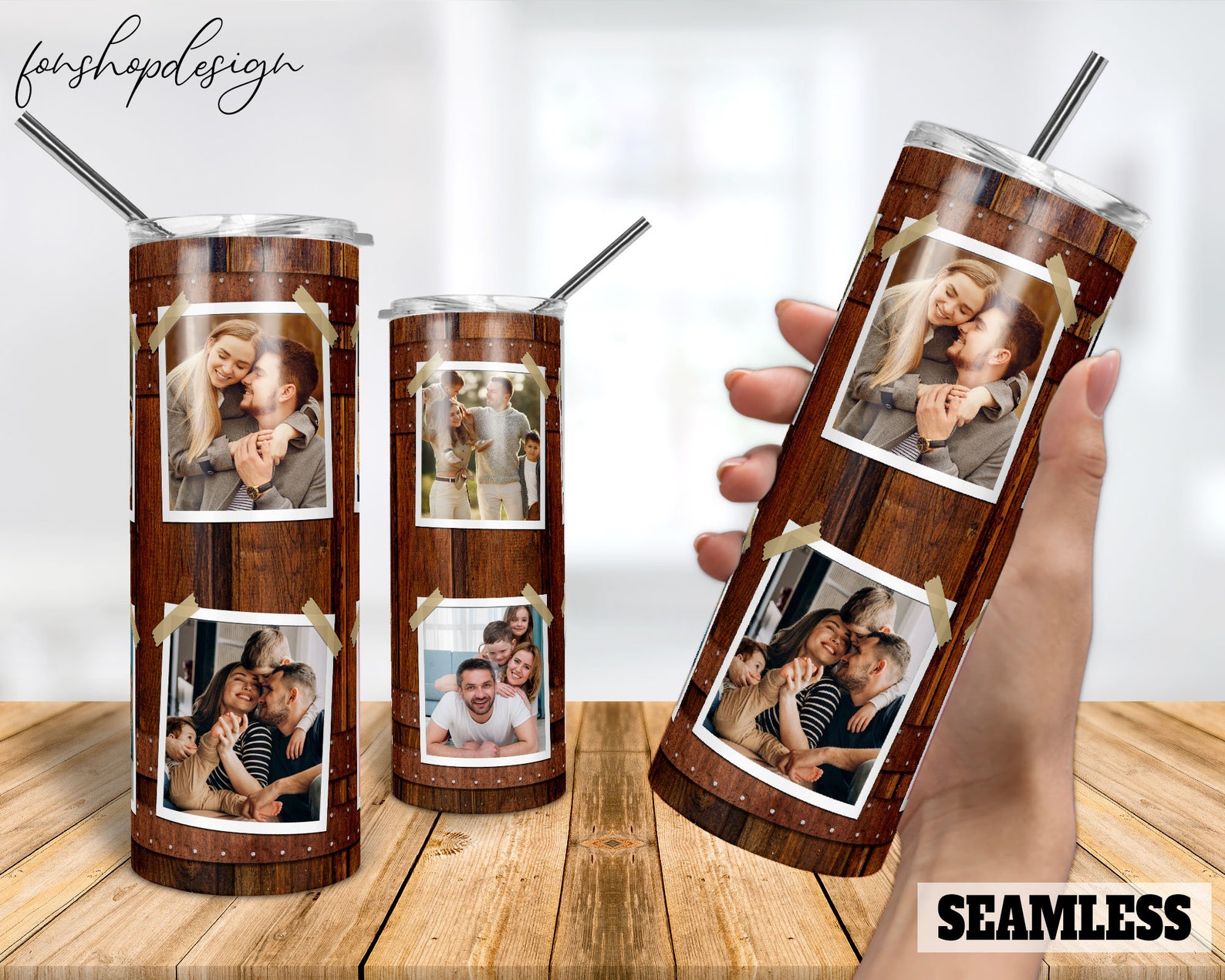 Whiskey Barrel Photo Collage Frame 20oz Skinny Tapered & - Etsy