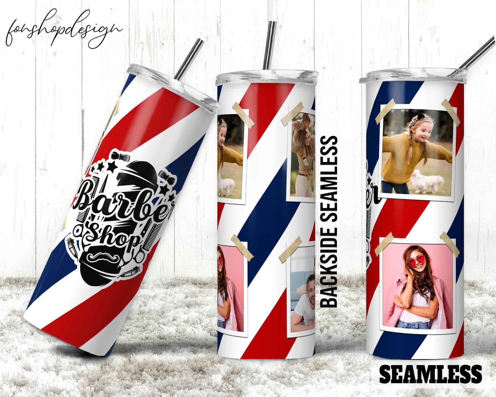 Barber Shop Photo Frame 20oz Skinny Tapered & Straight Tumbler ...