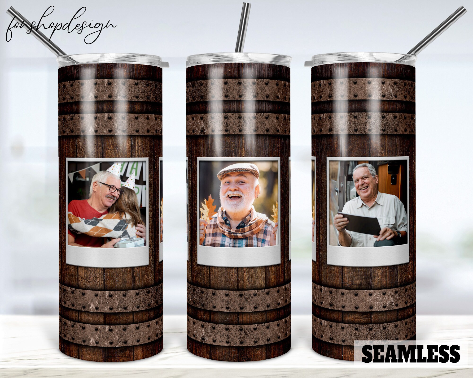 Whiskey Barrel Picture Photo Frame Tumbler 20 Oz Tumbler - Etsy