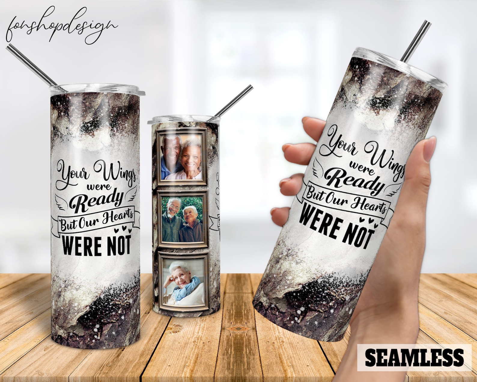Memorial Photo Frame Sublimation Tumbler Your Wings Were - Etsy