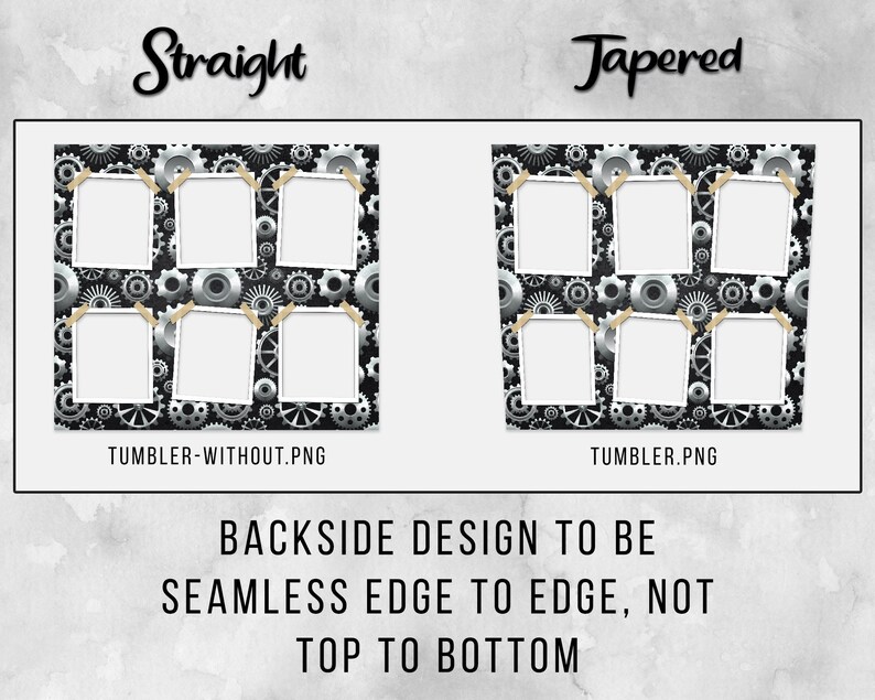 Mechanic Gear Photo Frame 20oz Skinny Tapered & Straight - Etsy