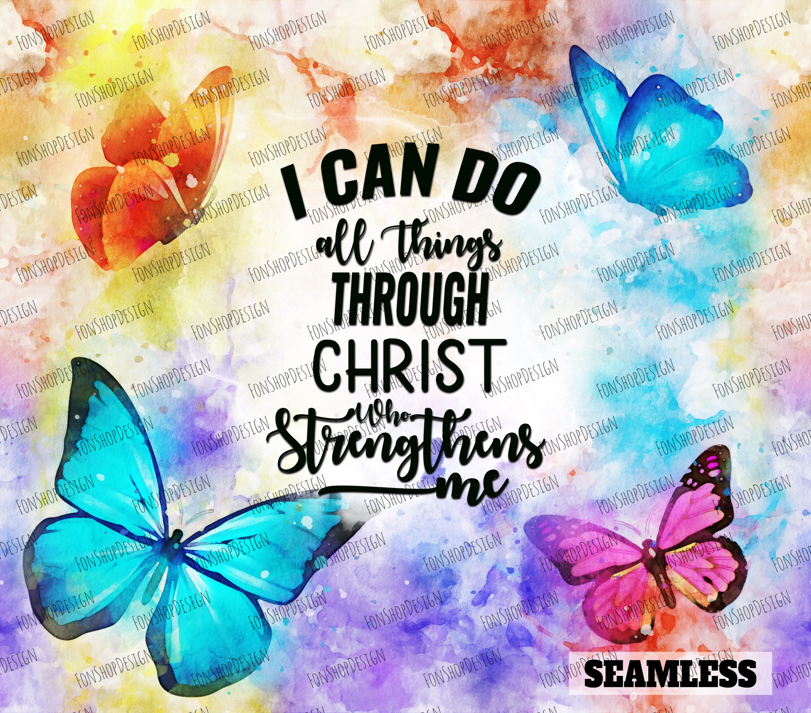 Christian Bible Verse Seamless 20oz Skinny Tapered & Straight | Etsy