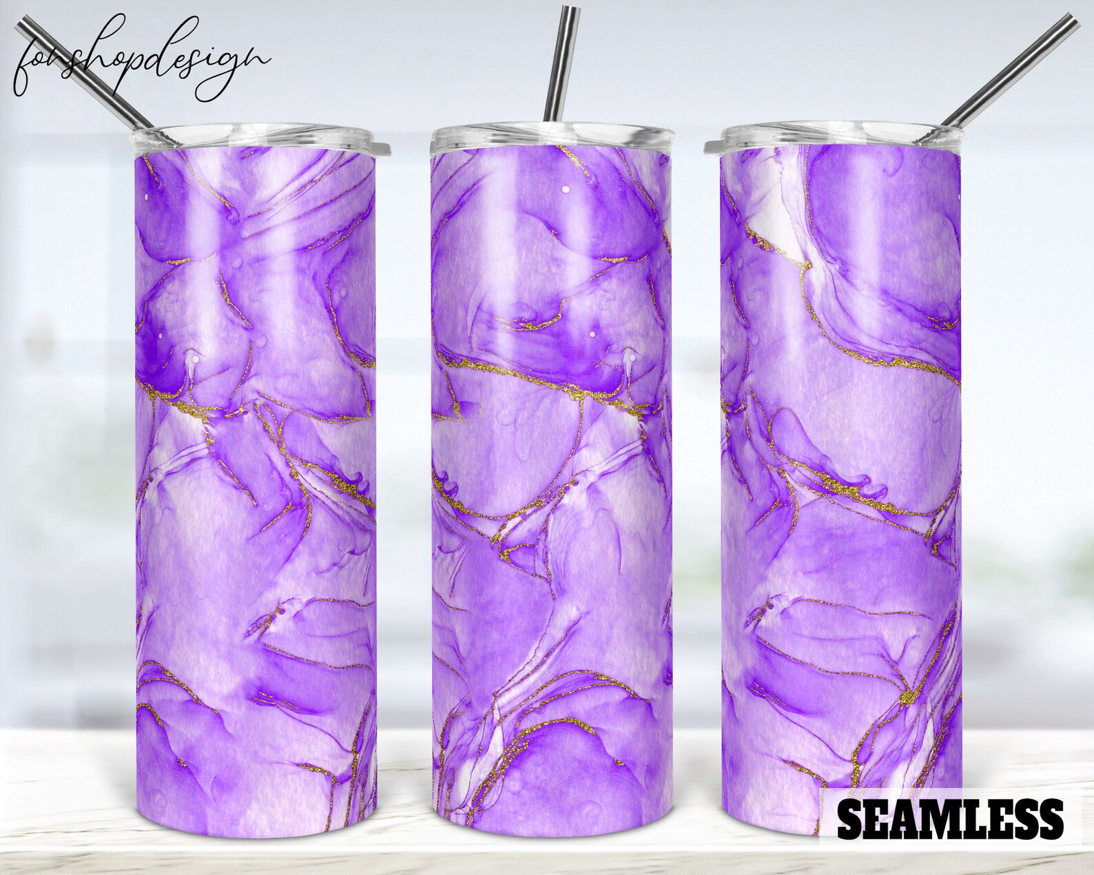 Purple Abstract Alcohol Ink Seamless 20oz Skinny Tapered & - Etsy