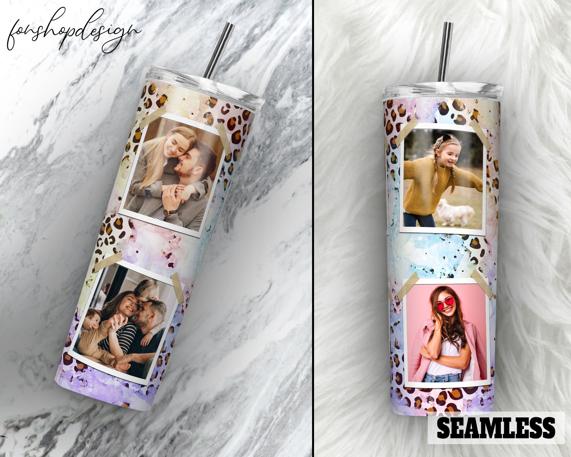 Watercolor Cheetah Leopard Photo Frame 20oz Skinny Tapered & - Etsy