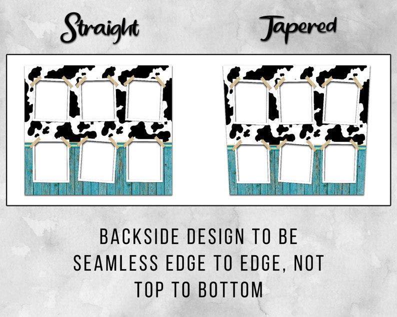 Cow Wood Print Farm Animals Photo Frame 20oz Skinny Tapered & | Etsy