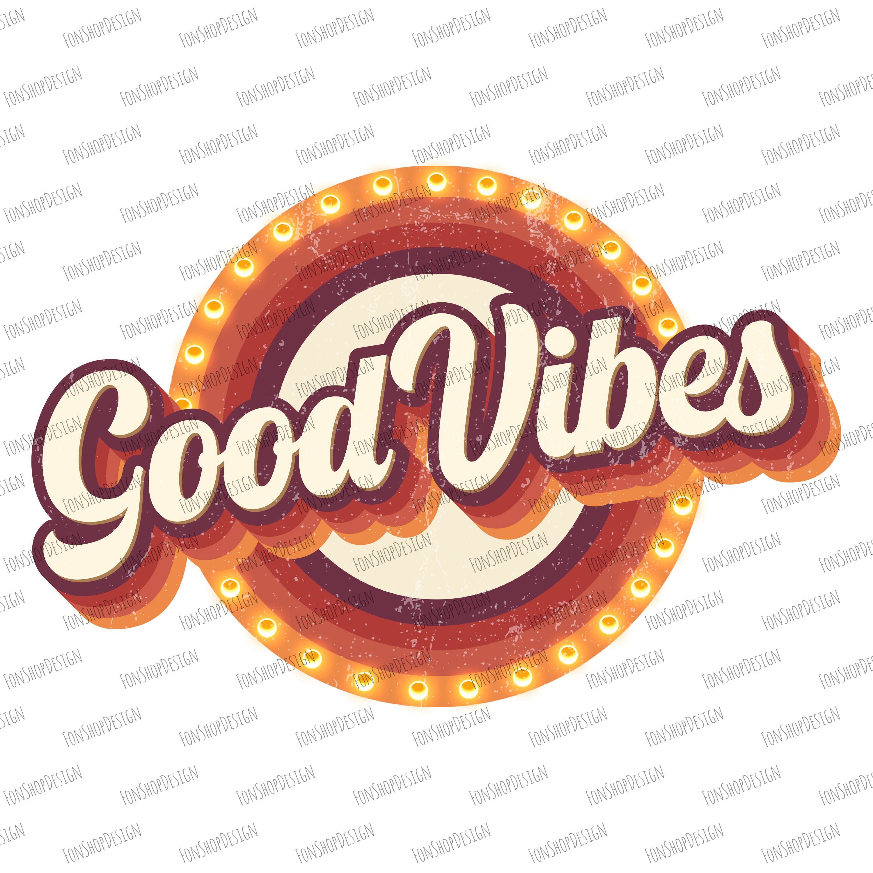 Retro Good Vibes Good Vibes Only Sublimation Design Retro | Etsy