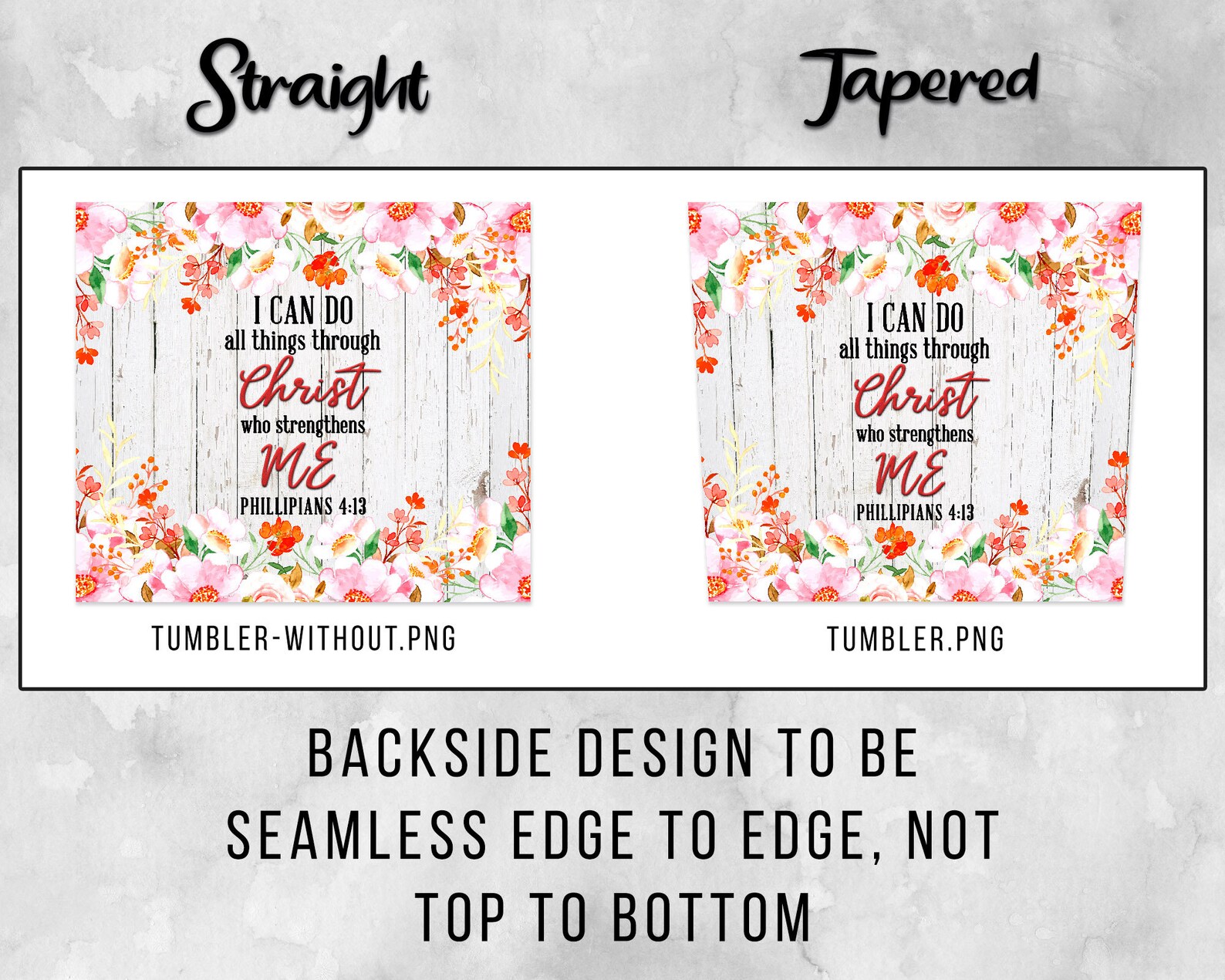 Christian Bible Verse Seamless Tumbler20 Oz Tumblerskinny - Etsy