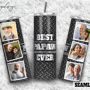 Best Papaw Ever Tumbler, Picture Photo Frame, 20oz Tumbler, Matte Black ...