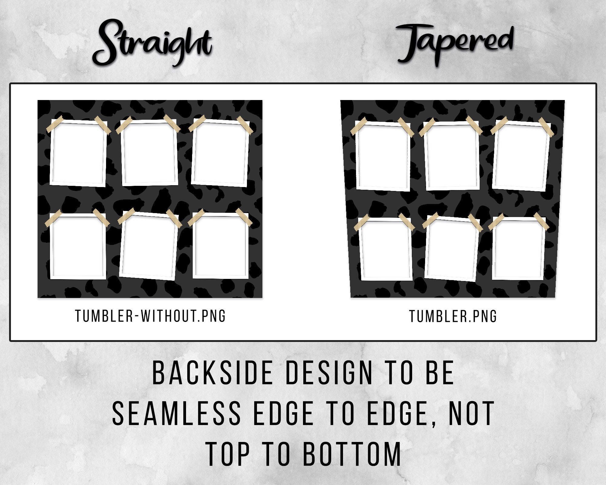 Black Leopard Cheetah Photo Frame 20oz Skinny Tapered & - Etsy