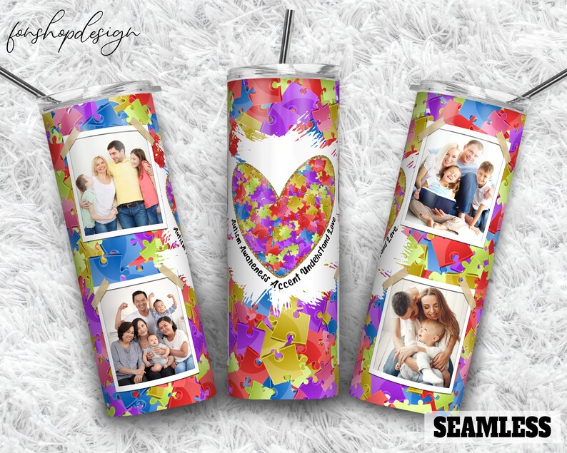 Autism Awareness Photo Frame 20oz Skinny Tapered & Straight - Etsy