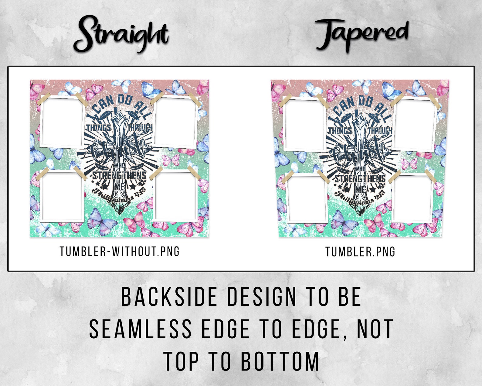 Christian Bible Verse Photo Frame 20oz Skinny Tapered & - Etsy