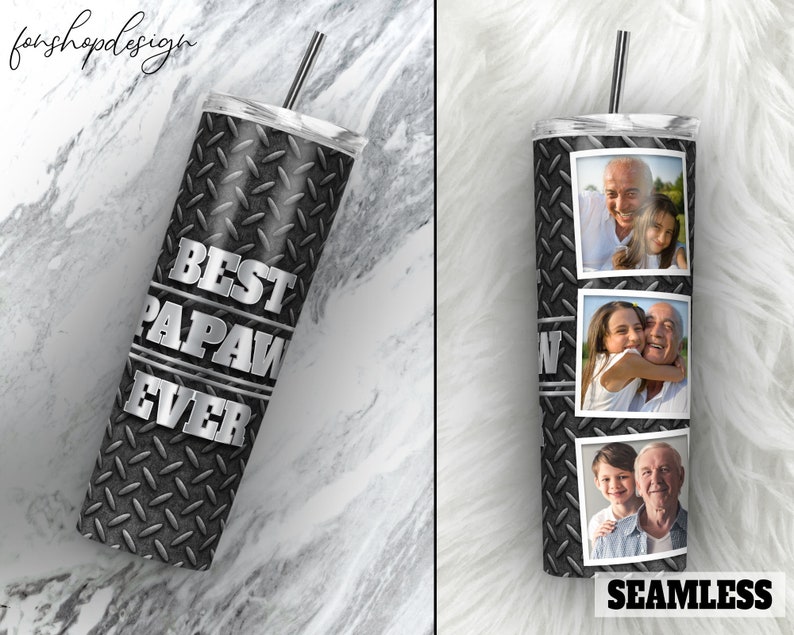 Best Papaw Ever Tumbler Picture Photo Frame 20oz Tumbler - Etsy