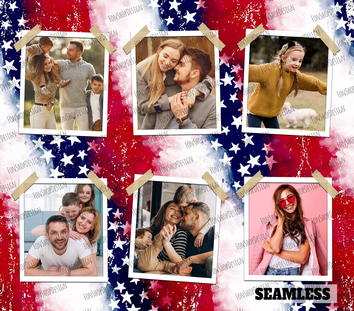 Red White and Blue Photo Frame 20oz Skinny Tapered & Straight | Etsy