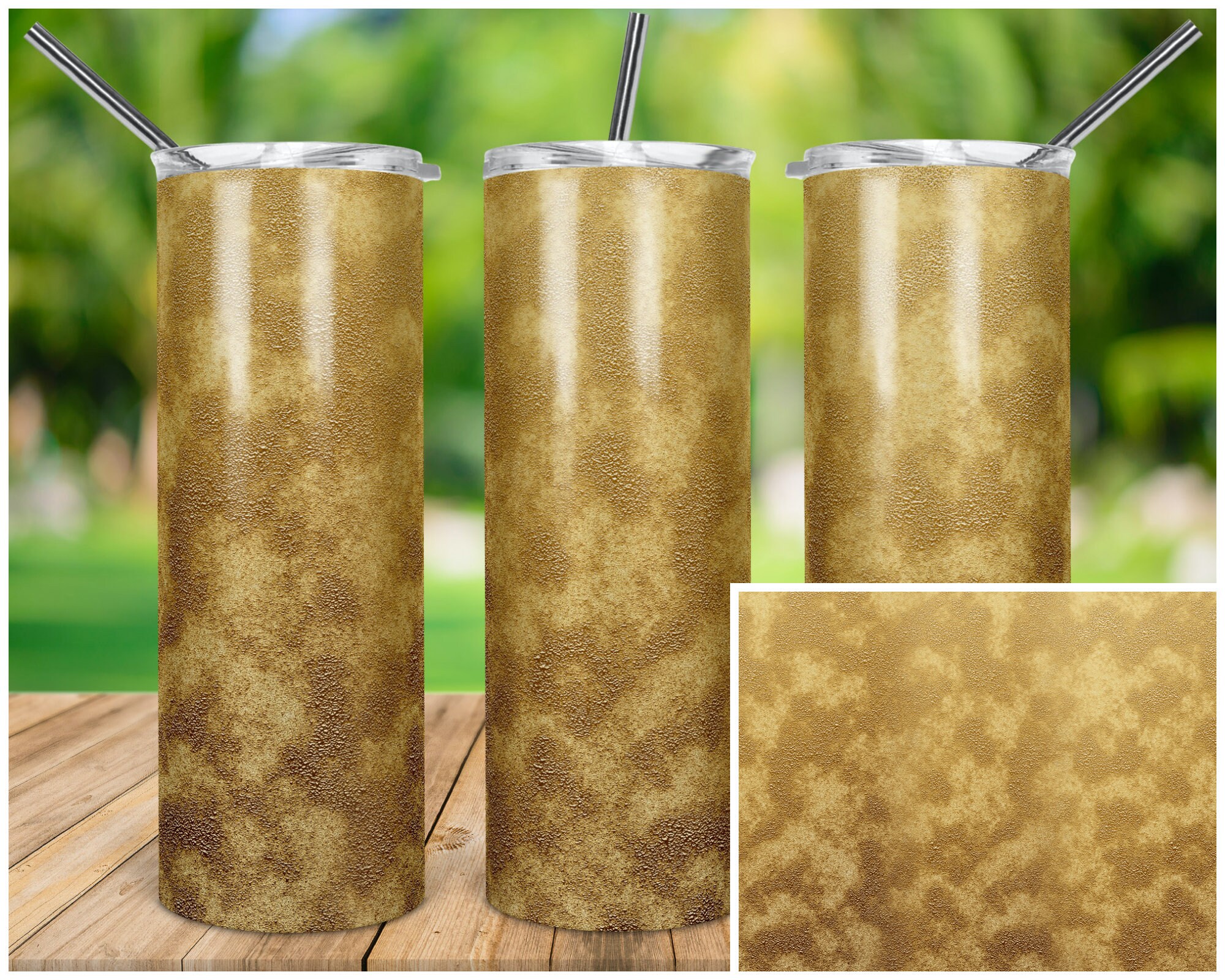 Rusty Metallic Metal Seamless 20oz Skinny Tapered & Straight | Etsy