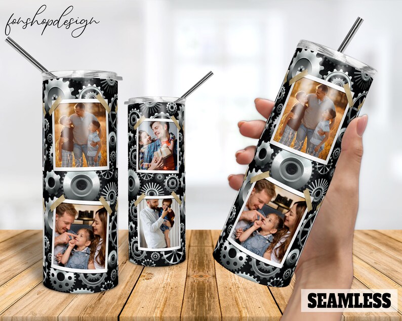 Mechanic Gear Photo Frame 20oz Skinny Tapered & Straight - Etsy