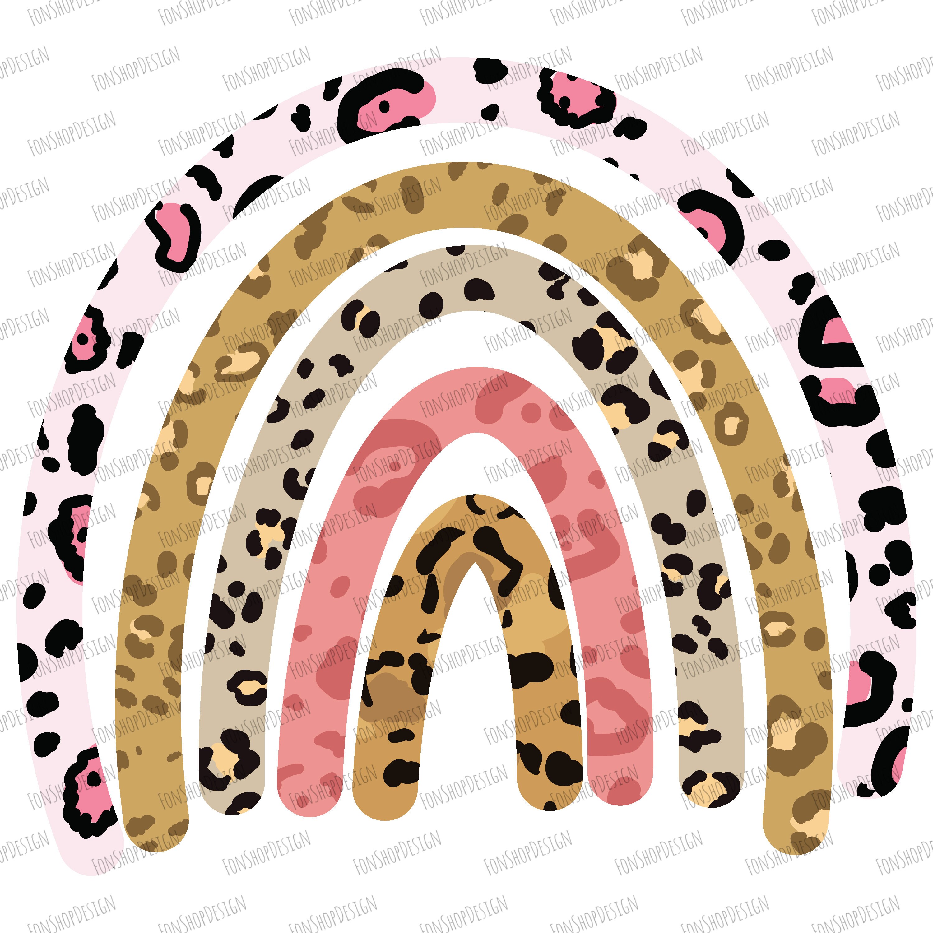 Cheetah Print Rainbow Clipart Graphic Download Cheetah Print - Etsy