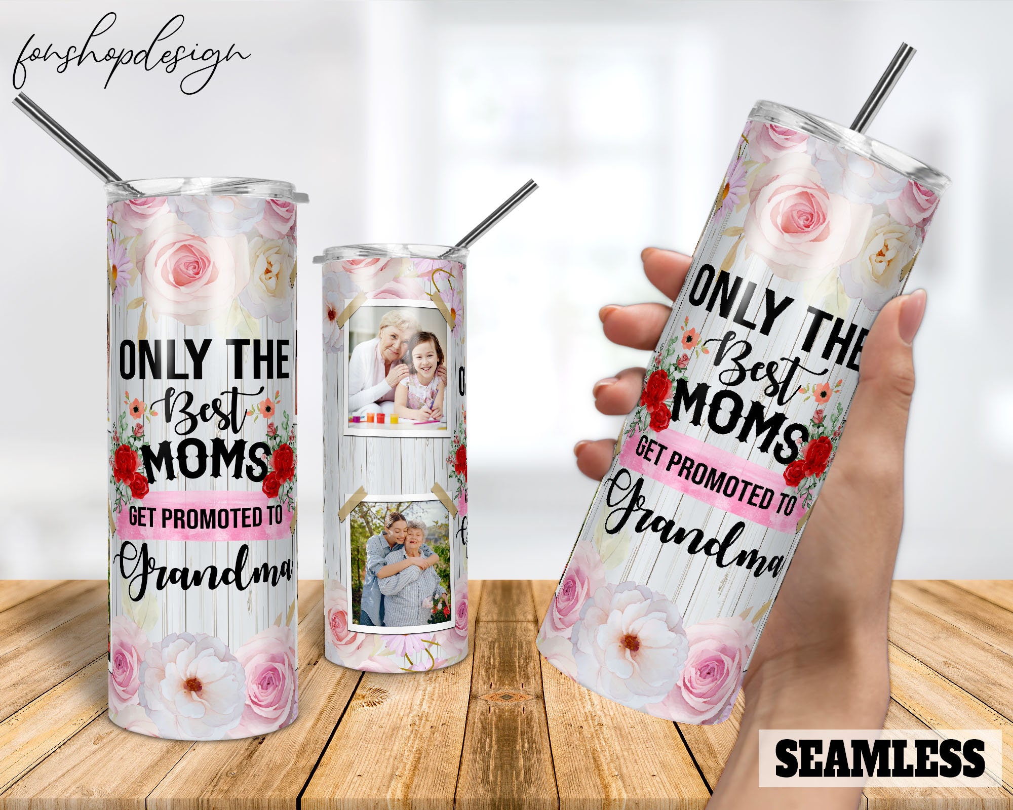 Best Grandma Photo Frame 20oz Skinny Tapered & Straight - Etsy