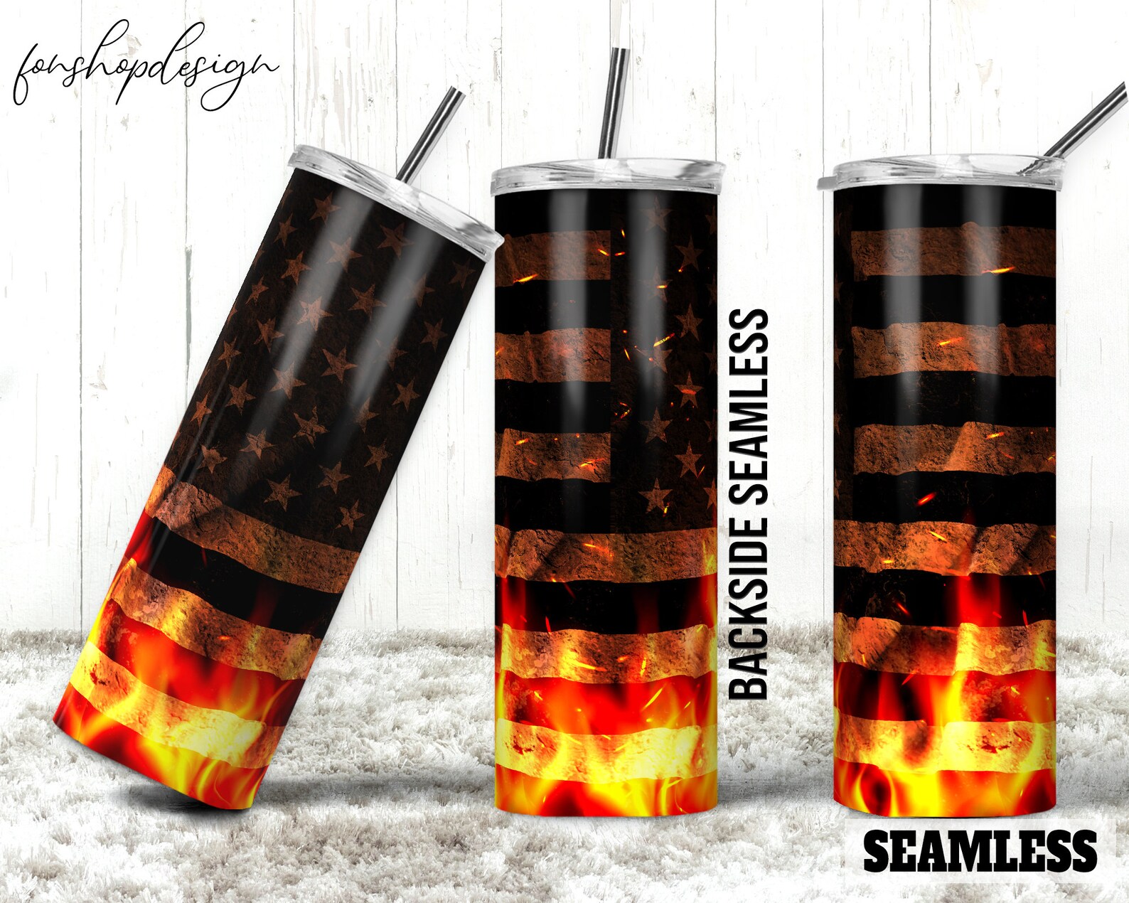 Firefighter Fireman Seamless 20oz Skinny Tapered & Straight - Etsy