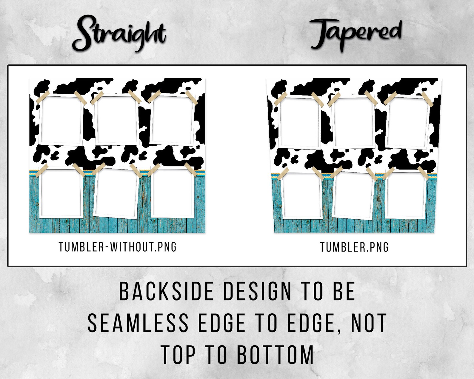 Cow Wood Print Farm Animals Photo Frame 20oz Skinny Tapered & - Etsy