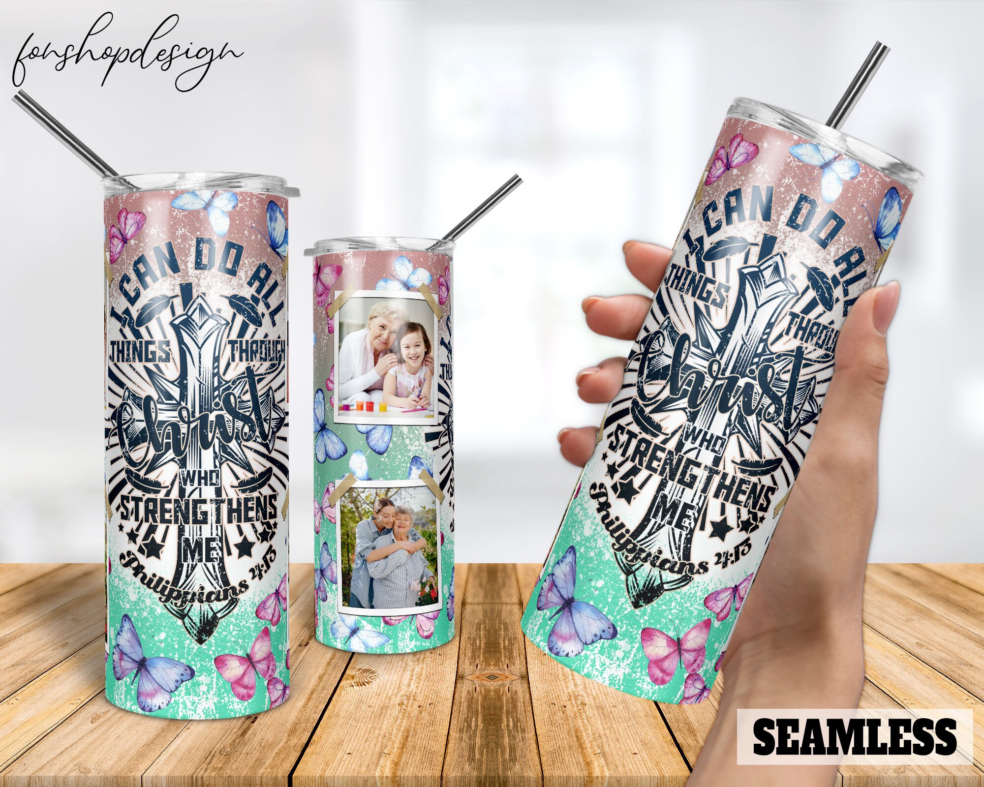 Christian Bible Verse Photo Frame 20oz Skinny Tapered & - Etsy