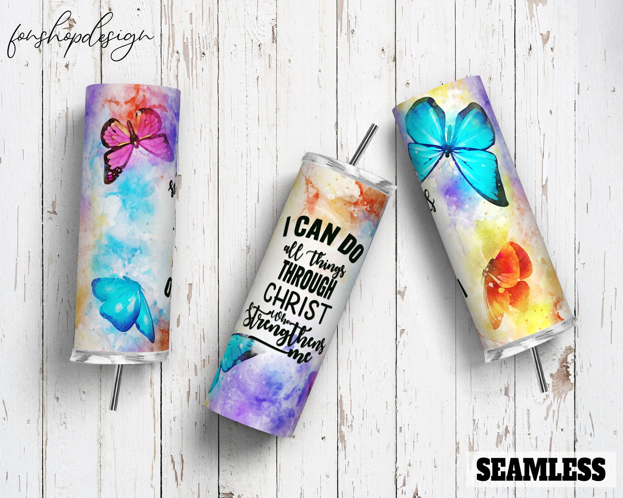 Christian Bible Verse Seamless 20oz Skinny Tapered & Straight - Etsy