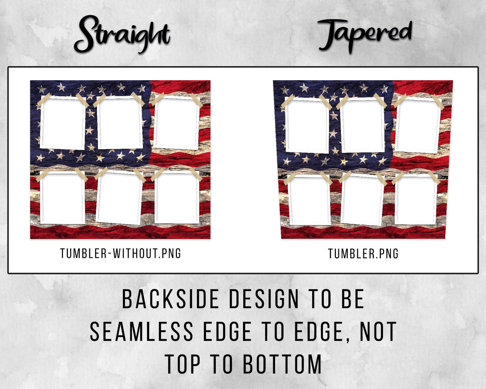 American Usa Wood Flag Photo Frame 20oz Skinny Tapered & Straight ...